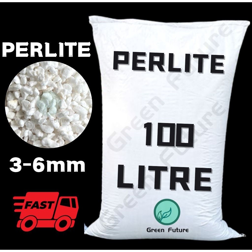 Perlite (100L) 珍珠岩 3-6mm For Cactus & Succulents (Natural Expanded Volcanic Perlite) Planting ...