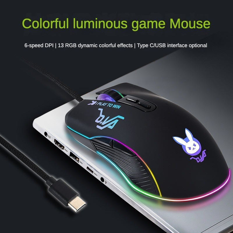 Typec Wired Mouse Marquee RGB Gaming Mouse | Shopee Malaysia