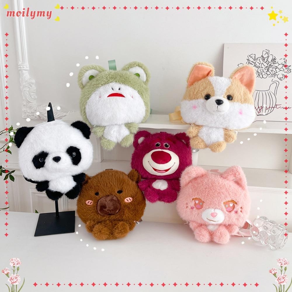 MOILYMY Plush Animals Backpacks, Plush Animals Shaped Capibala Backpack ...
