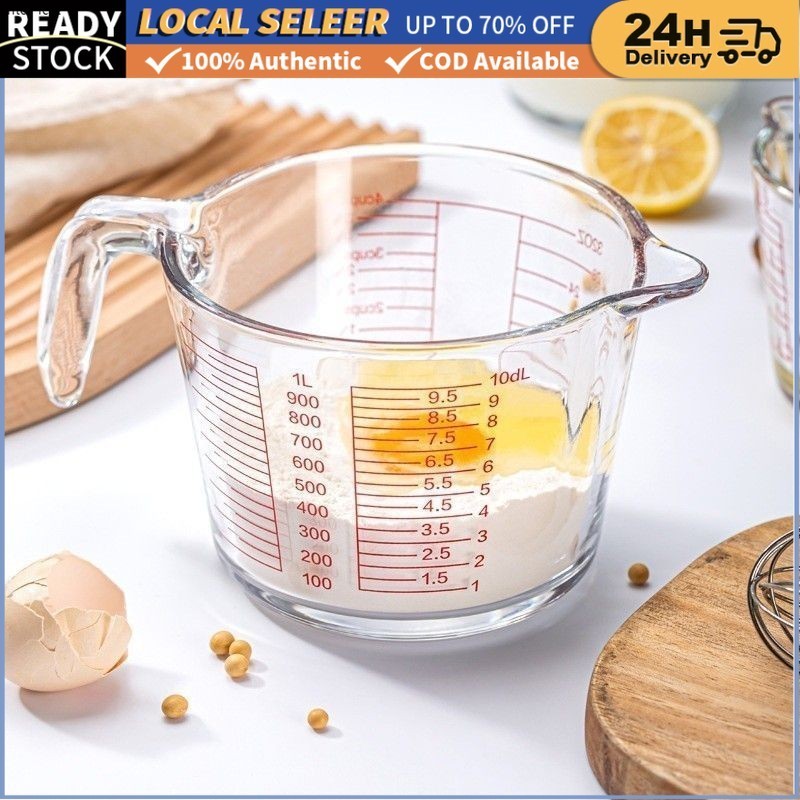 500ML/1000ML Glass Measuring Cup Clear Heatproof Microwave Measuring ...