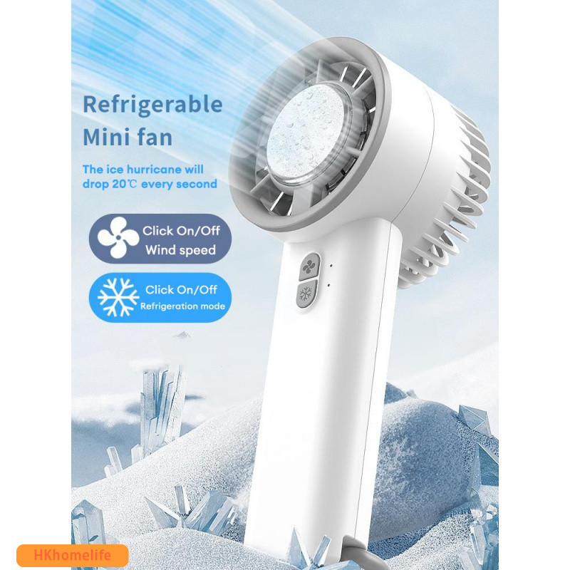 Handheld Fan Portable Icy Fan Bladeless Mini Fan Rechargeable 3 Speed ...