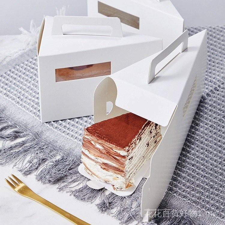 Mousse Triangle Sliced Pastry Cake Cut Piece Paper Box Afternoon Tea ...