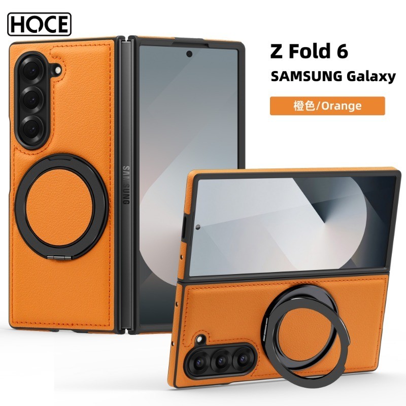 HOCE Zfold6 360° Rotate Folding Stand PU Leather Phone Case for Samsung ...