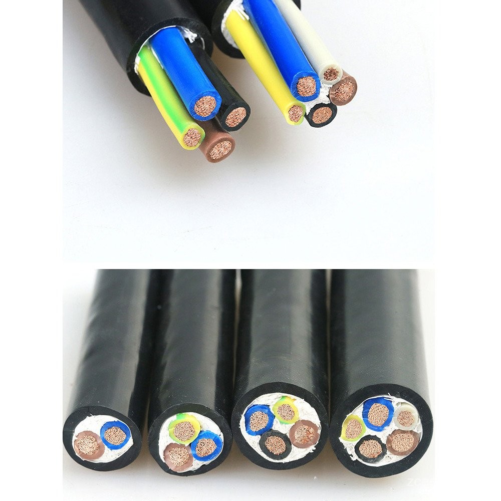 Pure Copper RVV2 * 1.0 Power Cord 2 3 4 Cores 0.5 075 1.5 Square Monitoring Soft Sheath Cable ...