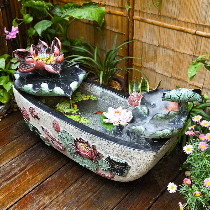 Landskap Kolam Ikan Siap Luar Ruangan Tangki Ikan Luaran Hiasan Aliran ...