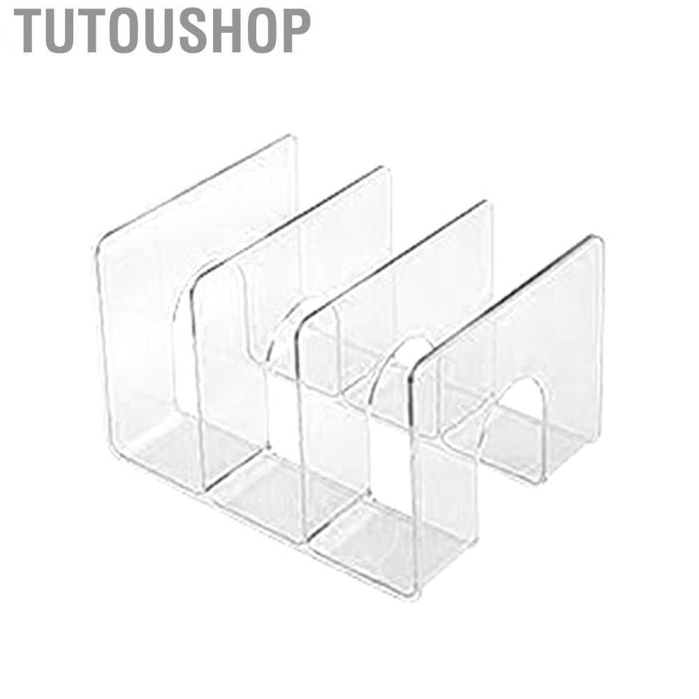 Tutoushop Desktop Bookend Transparent Vertical Book Divider Shelf for ...
