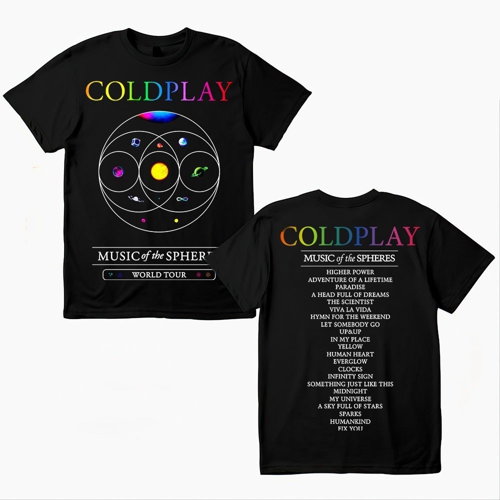 COLDPLAY - Music of the Spheres world tour graphic band shirt, men's ...