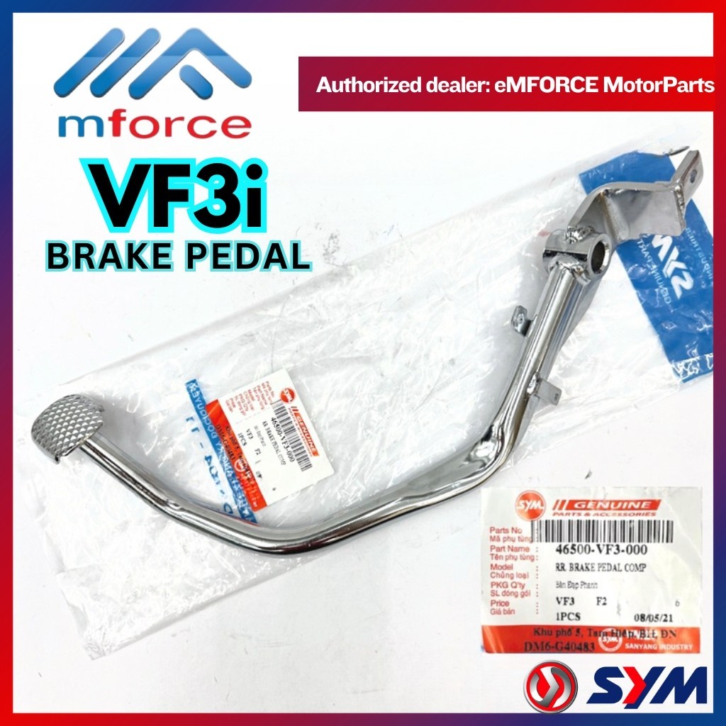 SYM VF3 VF3i BRAKE PEDAL PADDLE CHROME SILVER BREK KAKI 46500-VF3-000 ...