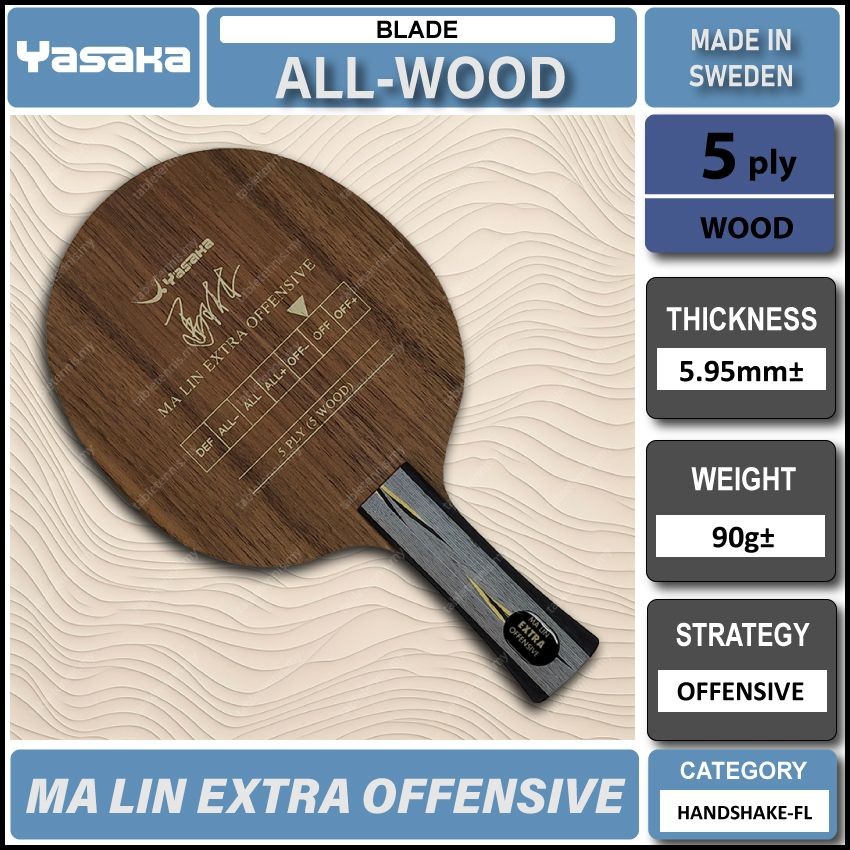 Yasaka Ma Lin Extra Offensive All Wood Table Tennis Blade Paddle Bat ...