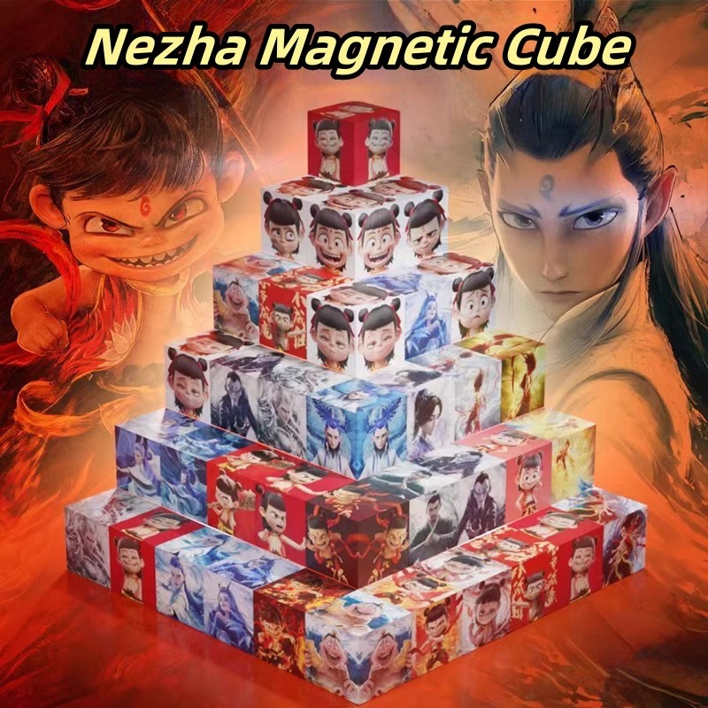 Cartoon Anime Nezha Magnetic Blocks Magic Children in The Sea ...