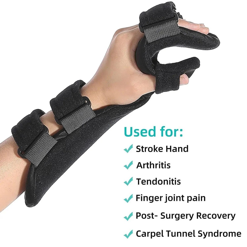 Stroke Hand Brace Support Adjustable Finger Night Hand Splint Support ...