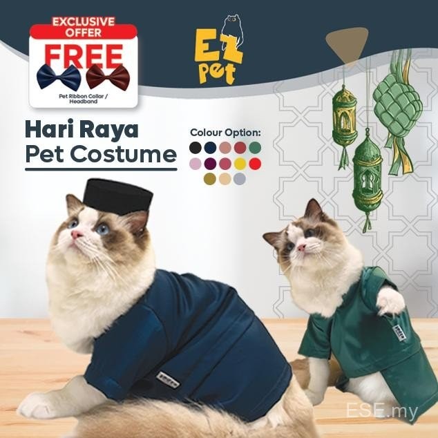 EZPET [Pet Costume Hari Raya Cat Baju ]Pet Clothes Raya Baju Melayu ...