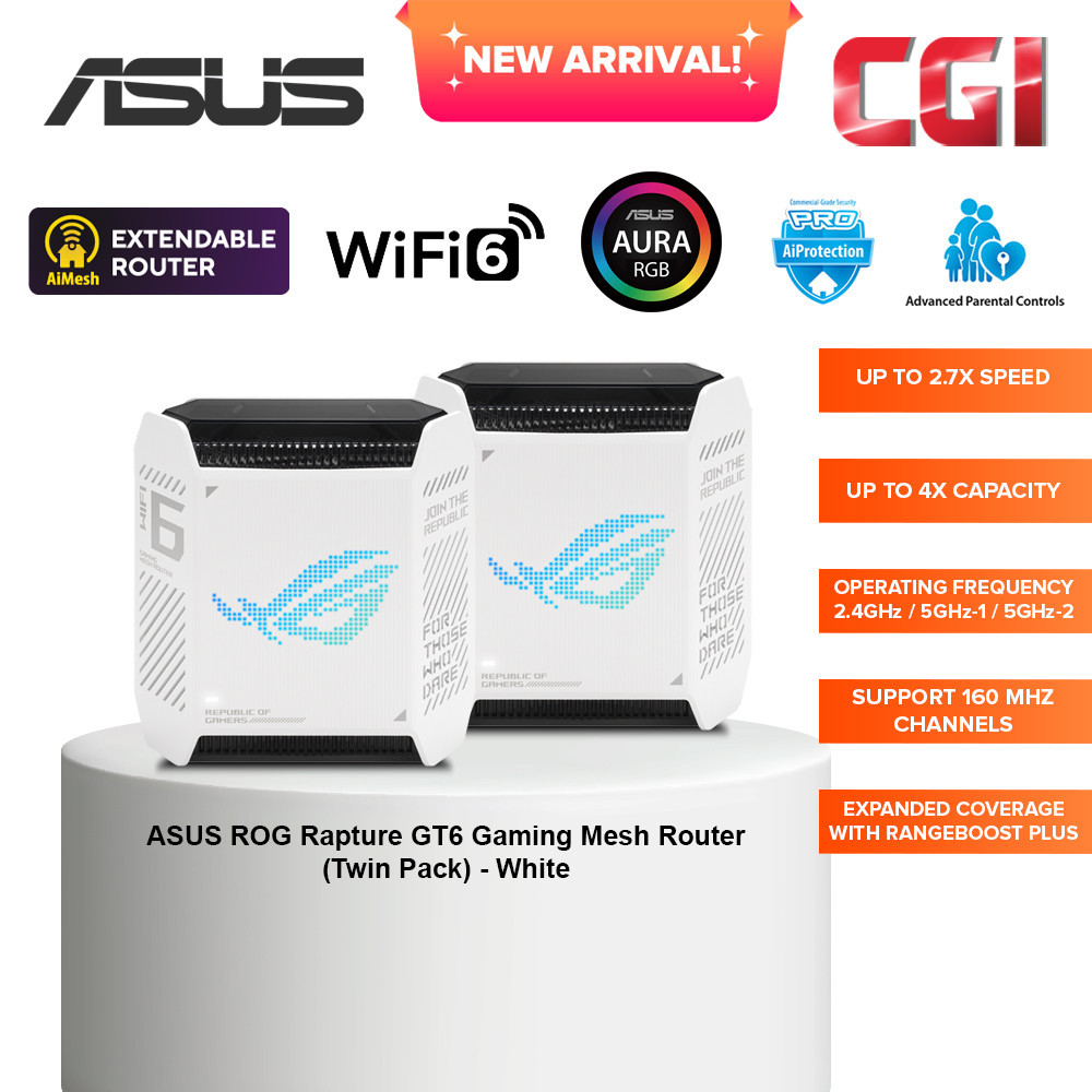Asus ROG Rapture GT6 AX10000 Wifi 6 Gaming Mesh System Router ...