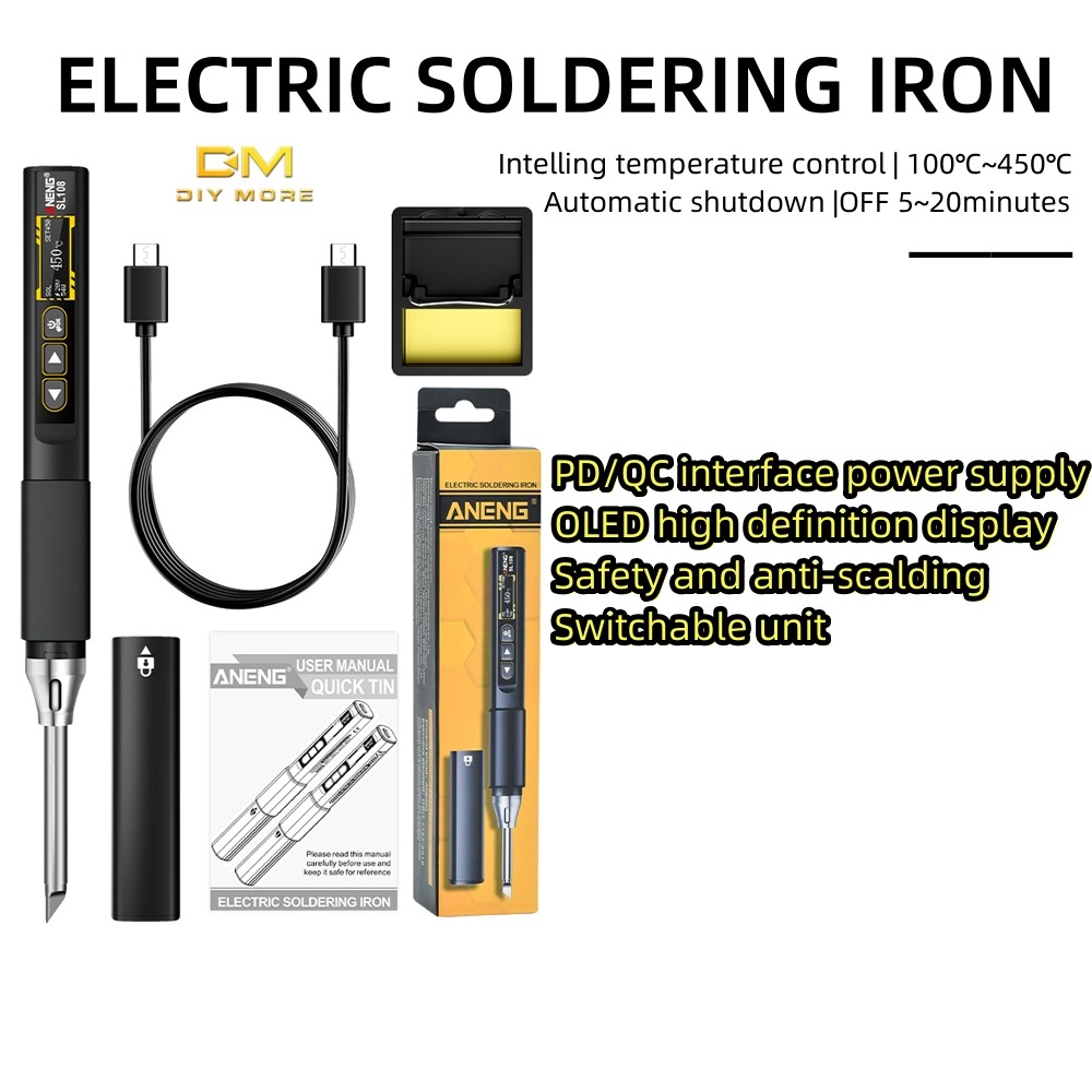 DIYMORE ANENG SL108 Electric Soldering Irons PD 96W QC Adjustable ...