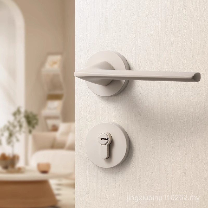 Off-white Door Lock Indoor Household Wooden Door Split Door Handle ...