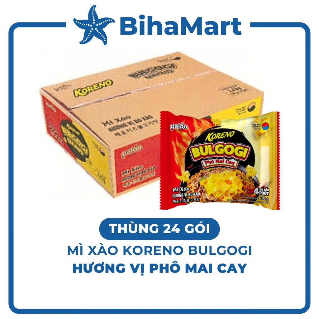 [24PACK BOX]-PALDO- Koreno Bulgogi Fried Noodles Spicy Cheese Flavor ...