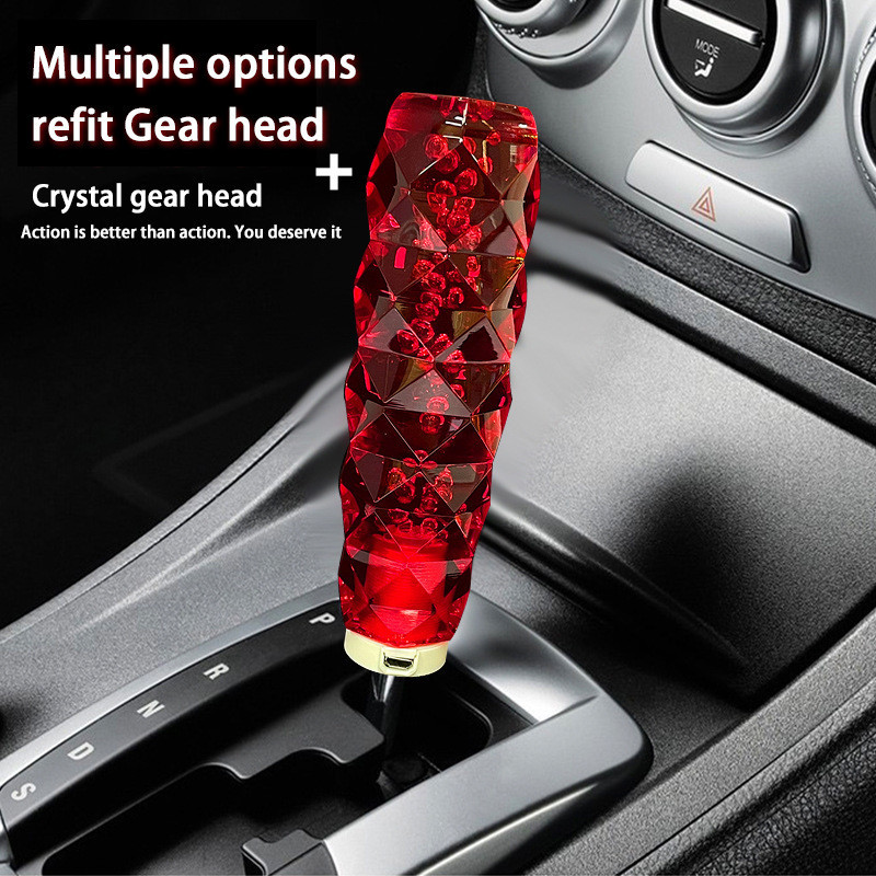 【Ready Stock】 Car Crystal Gear Head Universal Modified Diamond Shift ...