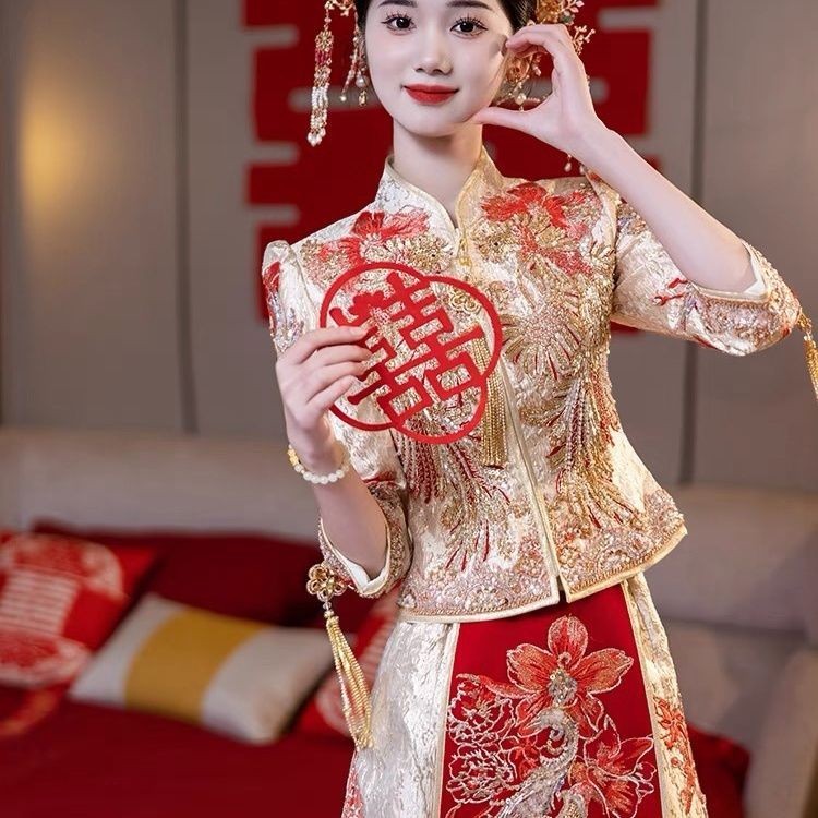 Xiuhe Dress Dragon Phoenix Chinese Style 2024 Heavy Industry Dress ...