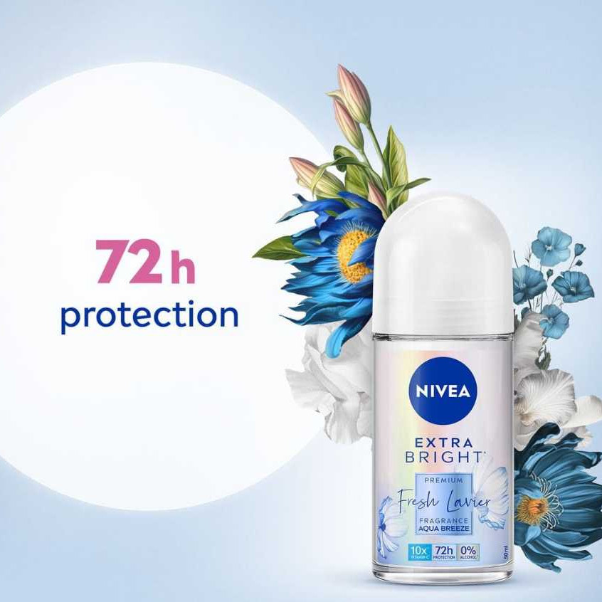 Nivea Extra Bright Freah Lavier Deodorant Roll On ( 50ml ) | Shopee ...