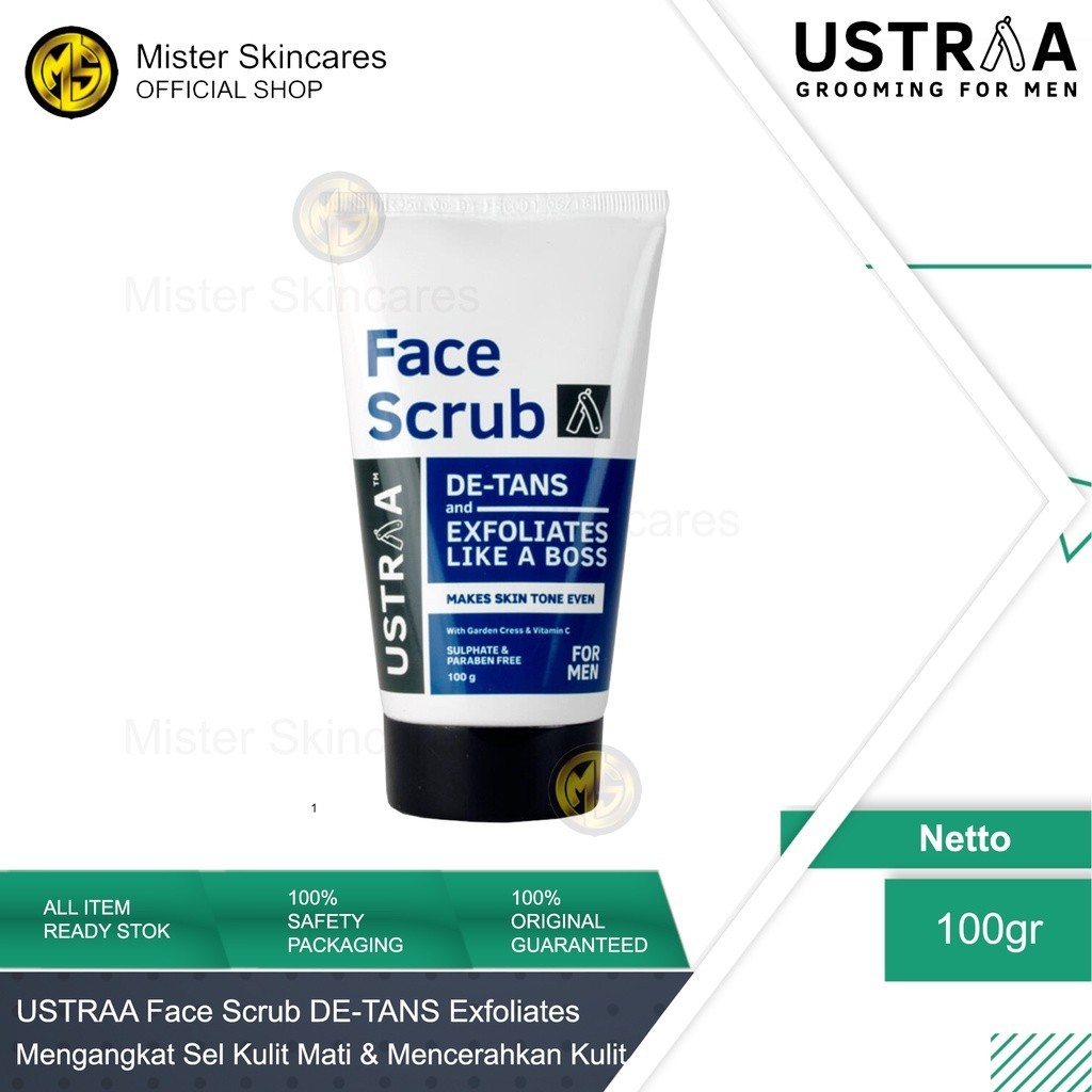 Ustraa Face Scrub De-tans - Men's Facial Scrub to Treat Acne ...