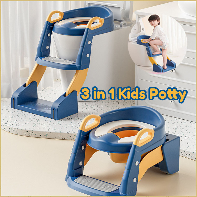 3 in 1 Kids Toilet Ladder Toilet BowlTraining Potty Bowl Seat with ...