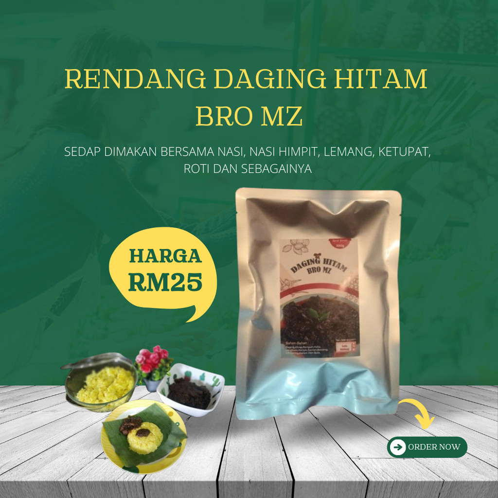 Rendang Daging Hitam Siap Dimasak 300g Ready To Eat 300g Pes Sambal Tok ...