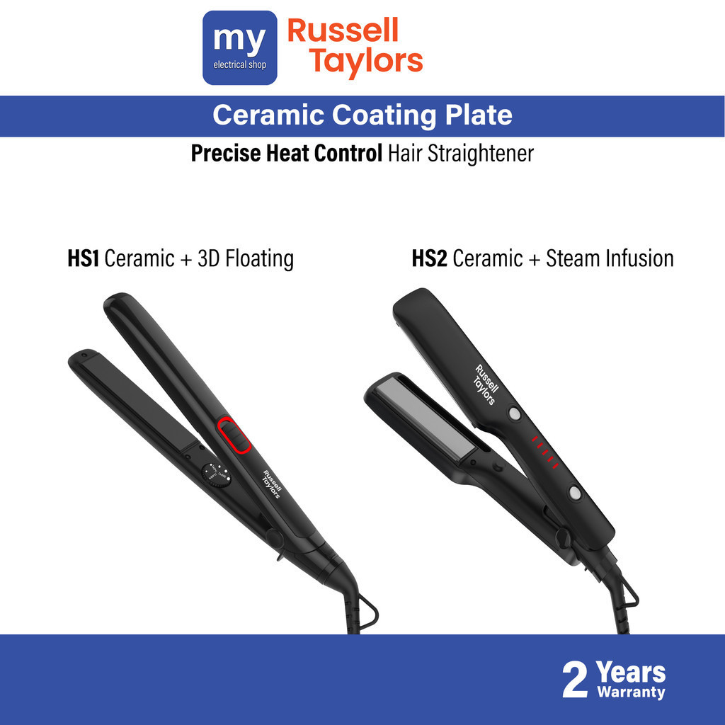 Russell Taylors Ceramic Hair Straightener HS1 HS2 Steam Infusion ...