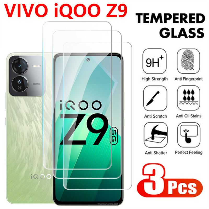 Tempered Glass Screen Protector For IQOO Z9 4G 5G 2024 Full Cover Transparent Glass film For ...