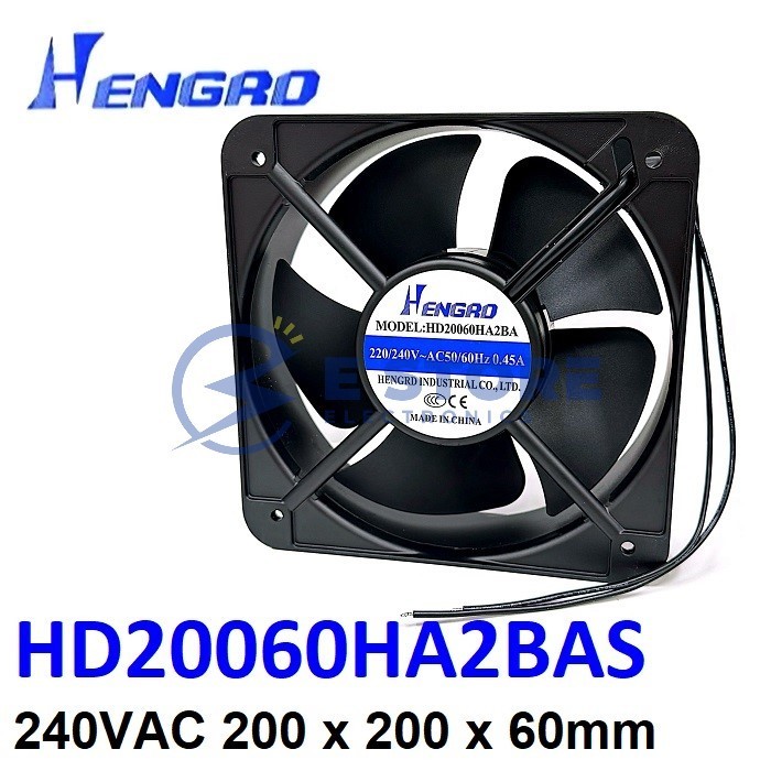 HENGRD 240VAC Axial Blower Fan with Ball Bearing 200 x 200 x 60mm (HD20060HA2BAS) | Shopee Malaysia