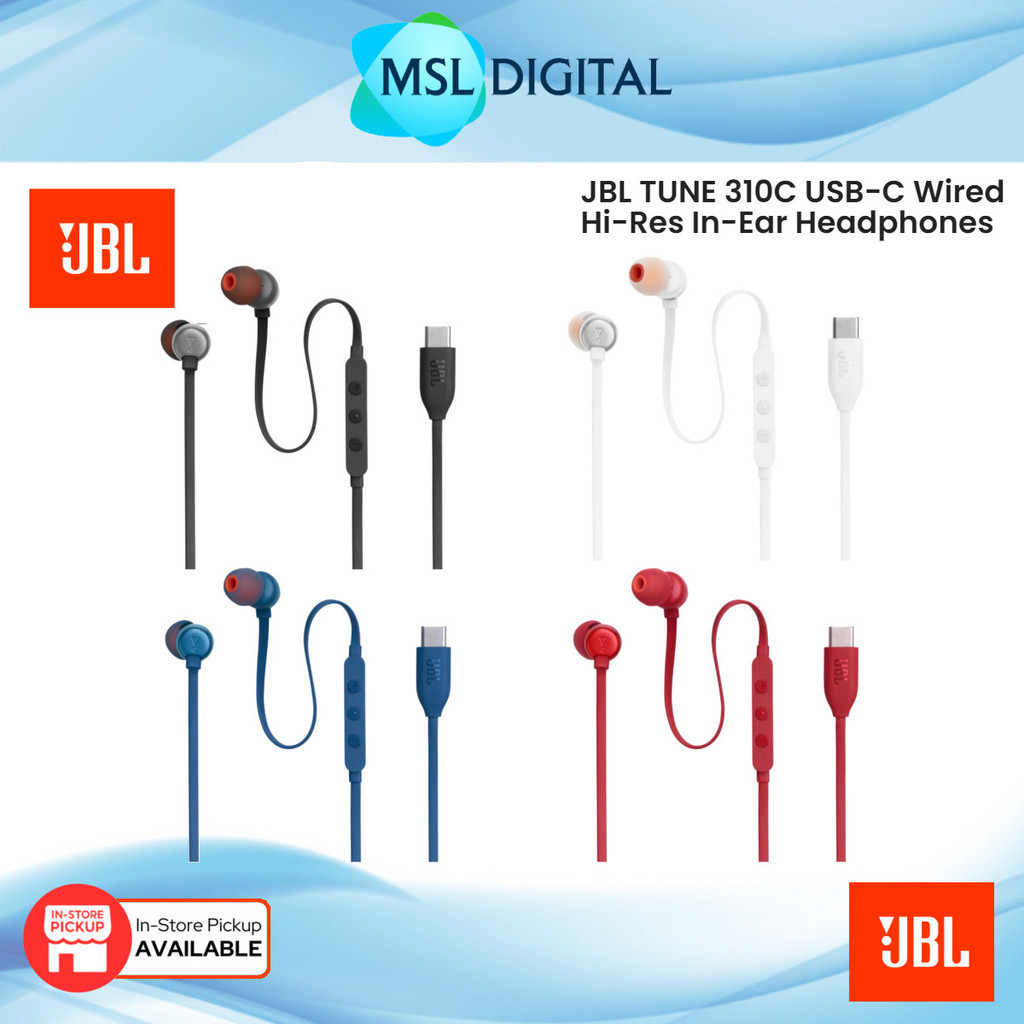JBL TUNE 310C USB-C Wired Hi-Res In-Ear Headphones | Shopee Malaysia
