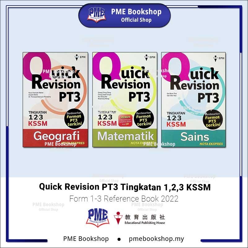 [PME Bookshop] EPH Publishing Malaysia: Quick Revision PT3 Tingkatan 1,2,3 KSSM (2022) - Buku ...