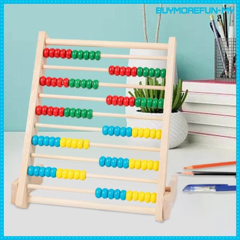 [BuymorefunMY] Montessori Toy Wooden Abacus Counting Blocks Math ...
