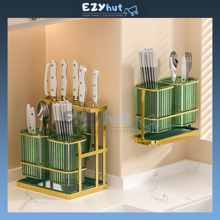 Knife Rack Cutlery Chopstick Drainer Holder Rak Pisau Rak Dapur Holder ...