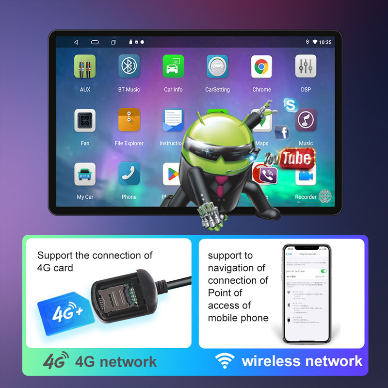 2K QLED 13inch TS18 Car Android Player Wireless CarPlay 8Core 6+128G ...