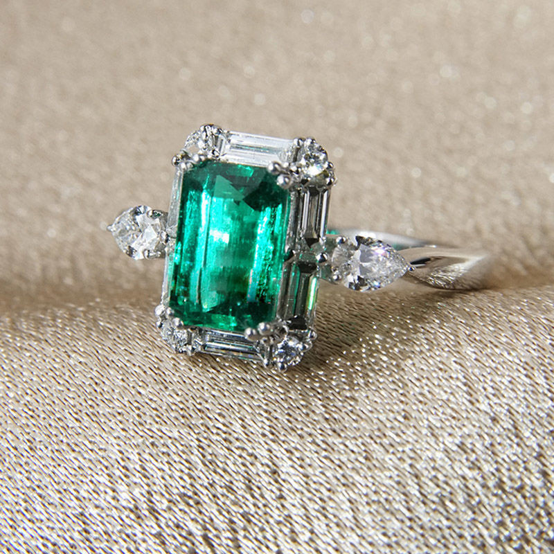 Classy Colored Stone S925 Sterling Silver Inlaid Ladder Diamond Water ...