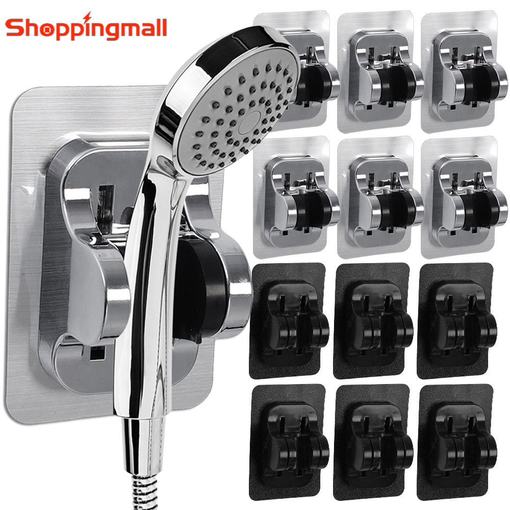 Silver ABS Shower Holder Non Punching Adjustable Bathroom Wall Mounted ...