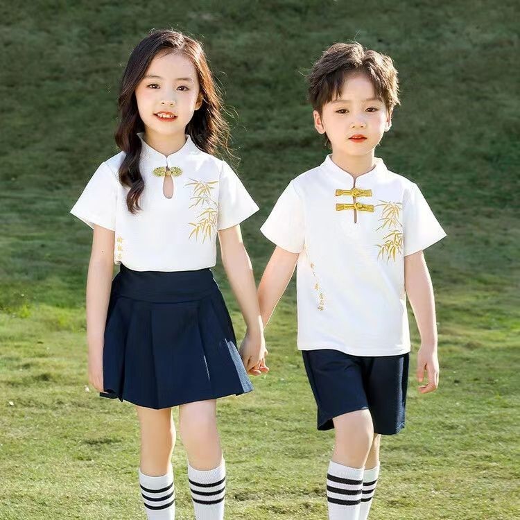 Kindergarten Uniform New Chinese Short-Sleeved Suit Primary School ...