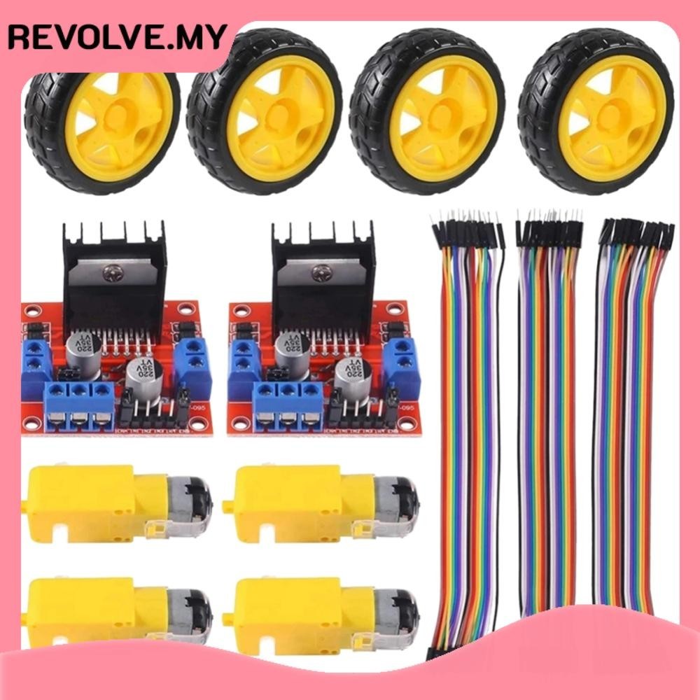 4PCS DC 3-6V Gear Motor with 4Pcs Plastic Car Tire Wheel for Arduino ...