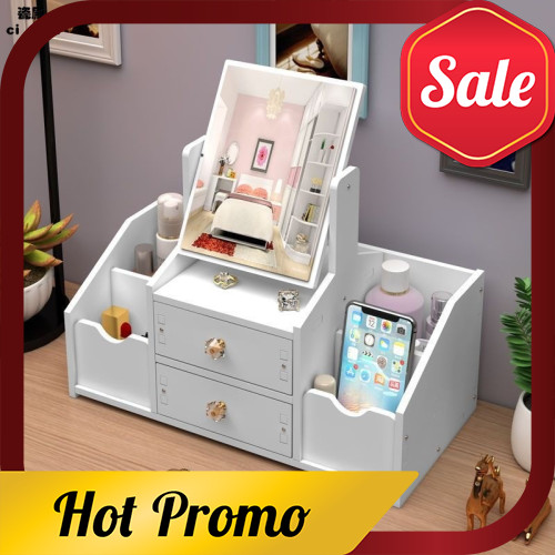 Best Seller Mini Dressing Table with 360 Mirror, 4 Compartments, 2 ...