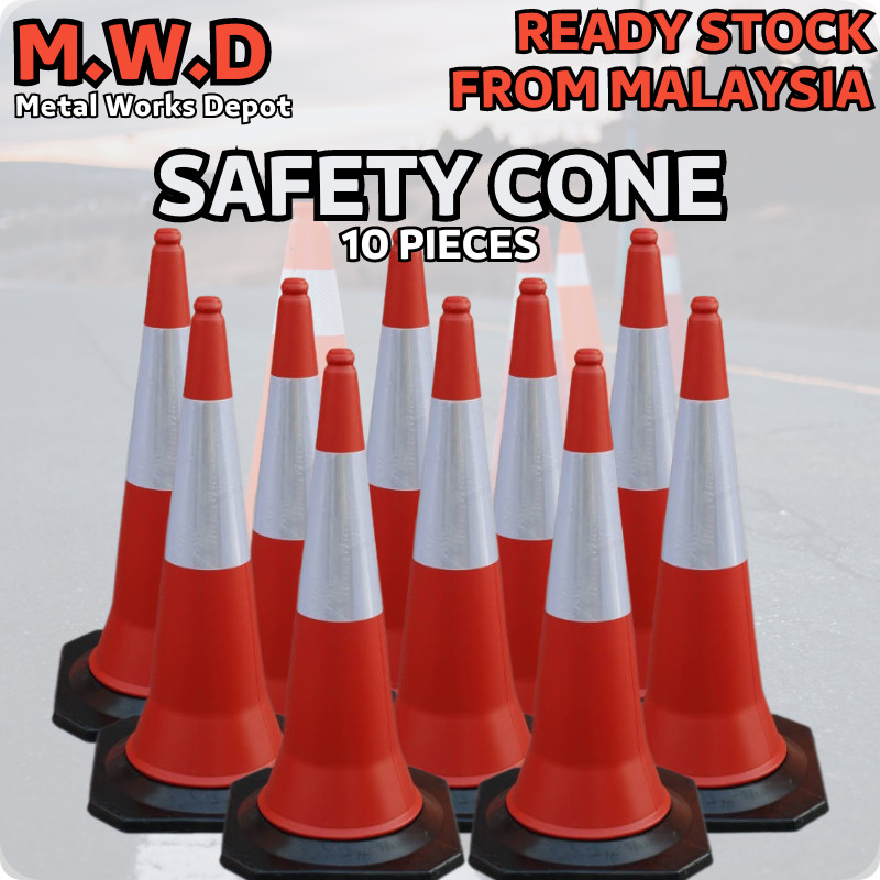 10pcs 760MM (30") SAFETY CONE TRAFFIC PVC CONE / KON KESELAMATAN JALAN ...