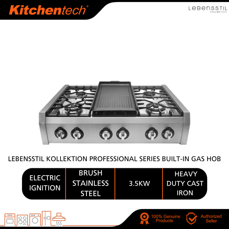 Lebensstil Kollektion 90CM Professional Series 6-Burner Gas Hob LKPH ...