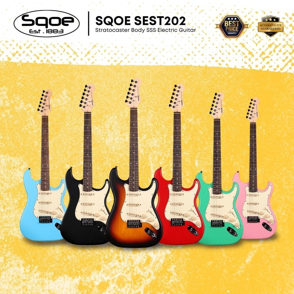 SQOE SEST202 Stratocaster Body SSS Electric Guitar , Rosewood Fretboard ( SEST / SEST-202 / ST ...
