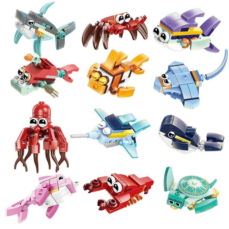 Children's Assembled Marine Animals Compatible with Lego Puzzle Small ...