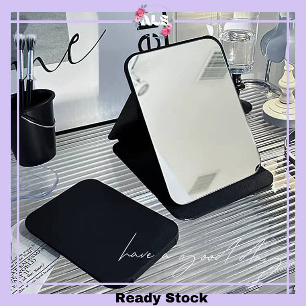 Pu Leather Foldable Mirror Travel Pocket Desktop Table Student Office ...
