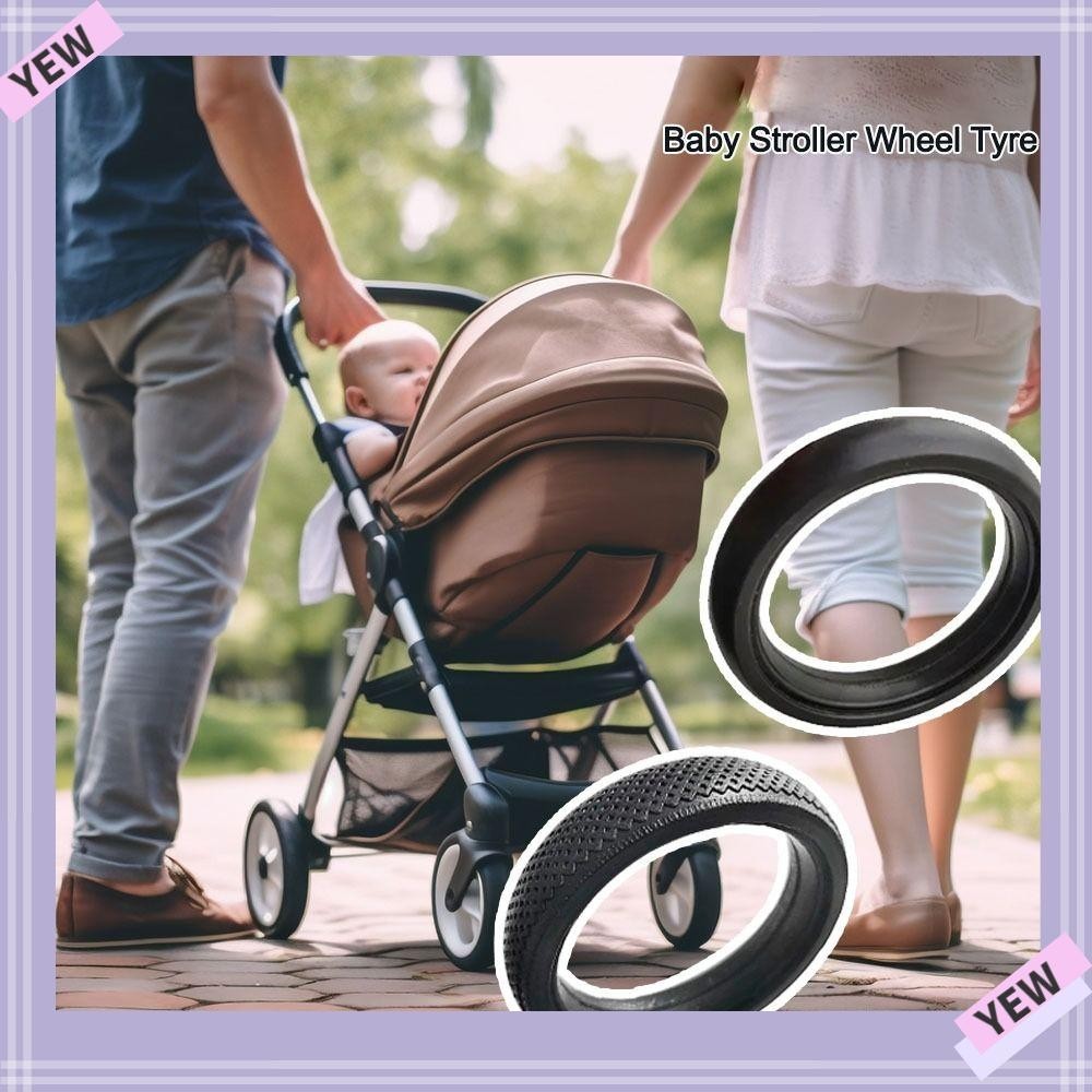 YYE Baby Stroller Wheel Tyre, Rubber Silent Bearings Kids Pushchair ...