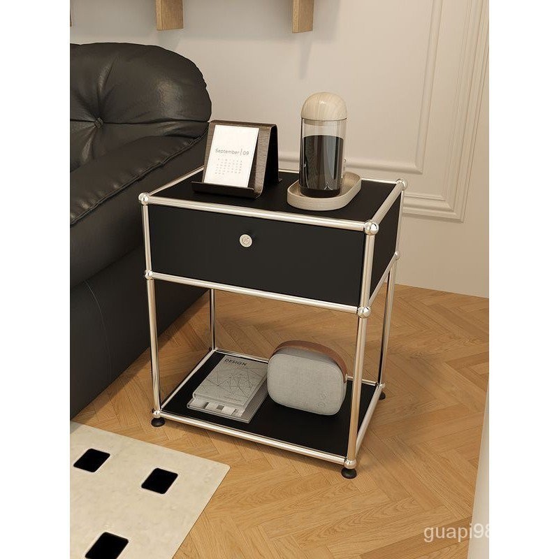 Usm Bedroom Bedside Table Medieval Stainless Steel Storage Cabinet Modern Minimalist Storage ...