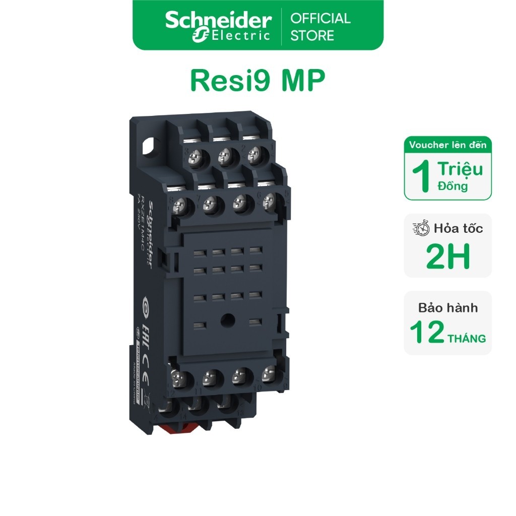 Schneider Relay Base | Socket For relays RXM2LB RXM4LB 7A, Screw Clamp Socket, Mixed Contact ...