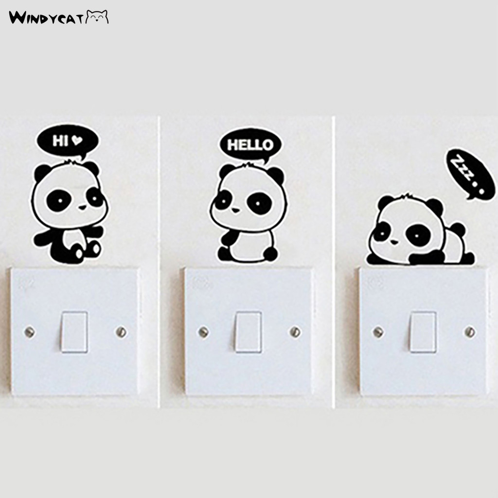 [WINC] Switch Decal Animal Pattern Self-Adhesive Removable Panda Switch ...
