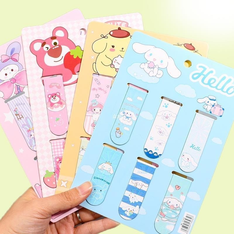 6Pcs/Set Sanrio Hello Kitty Cartoon Magnetic Bookmark Kuromi My Melody ...