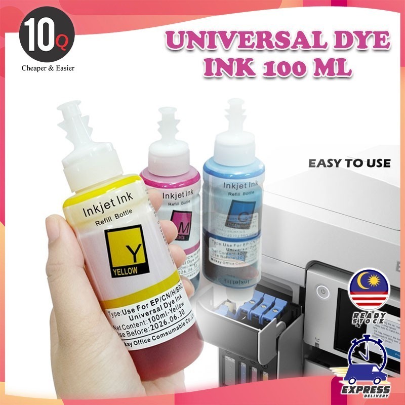 Mckay UNIVERSAL Inkjet Printer Refill Dye Ink 100 ml 4 Color (BK/C/Y/M ...
